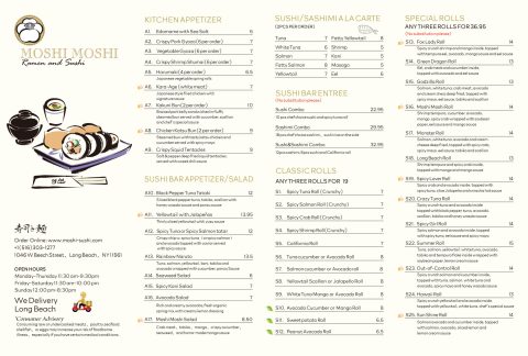 Moshi Moshi - Japanese Restaurant | Online Order | Long Beach | NY